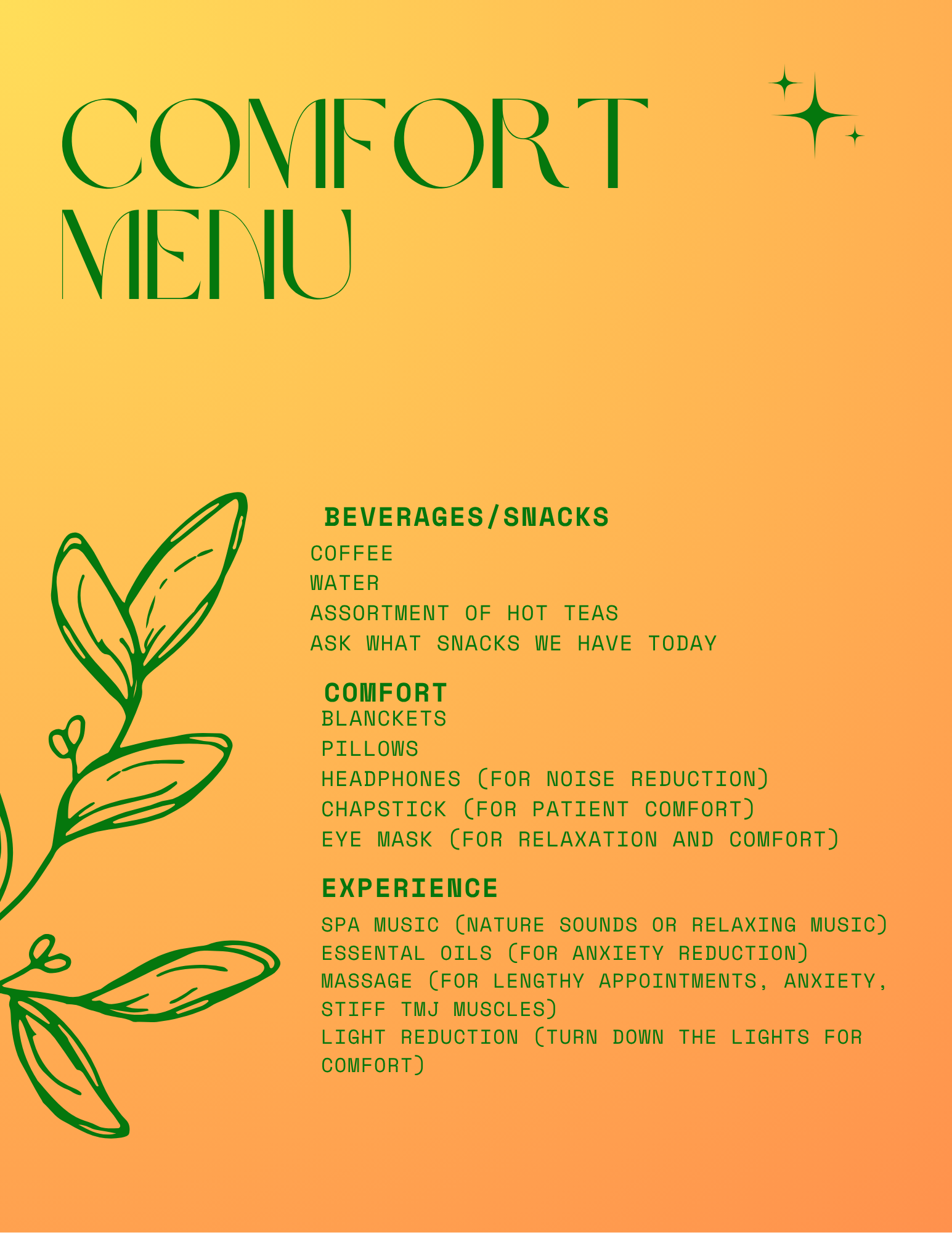 Comfort Menu in Tucson, AZ | Dentopia Dental